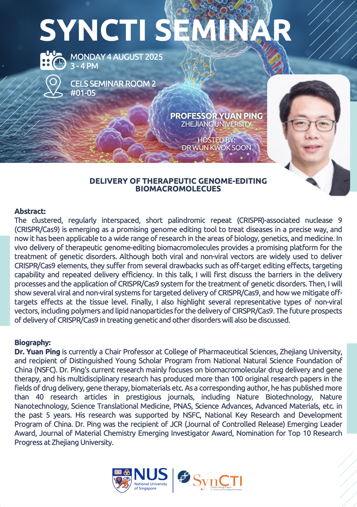 SynCTI Seminar: Dr Yuan Ping – SynCTI